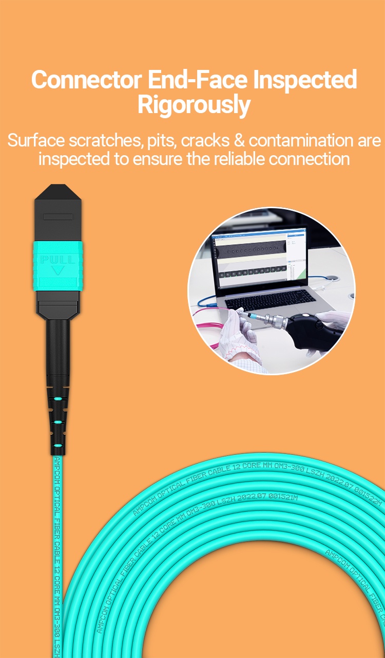 Ampcom Mpo To Mpo Type B Fiber Patch Cord Os1/2 Om3 Om4 Om5 8/12/24 ...