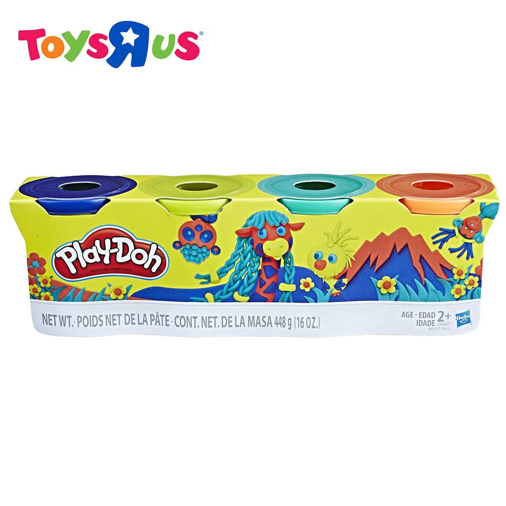 Play-Doh 4 Tub (Blue, Yellow, Green and Red Orange) | Shopee Philippines