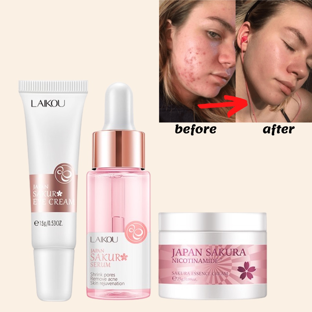 Japan Sakura Skin Care Set Sakura Eye Cream 15g + Sakura Serum 17ml ...