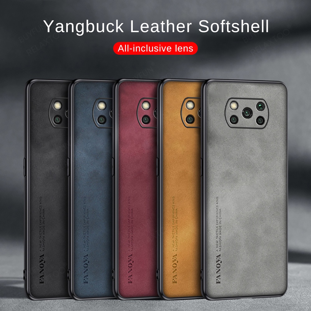 Luxury Sheepskin Leather Case For Xiaomi poco x3 X4 Pro Nfc Fundas Poco ...