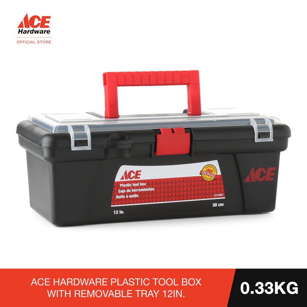 Ace Hardware Plastic Tool Box with Removable Tray 12in. | Shopee ...