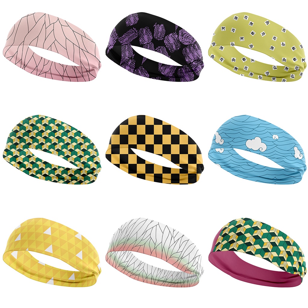 Demon Slayer Headband Anime Hair Band Elasticity Sports Band Kamado ...