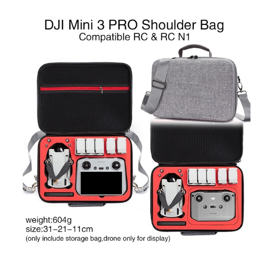 For DJI Mini 3 Pro Case Storage Bag Portable One Shoulder Black/Grey ...