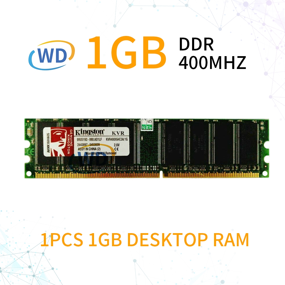 1GB PC3200 DDR 400Mhz 184Pin DIMM RAM Desktop Memory KVR400X64C3A/1G ...