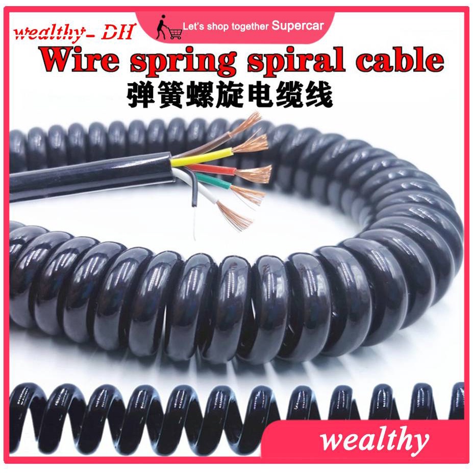 Wire spring spiral cable 2 core -3-4-5-6-8-9-10-12 core 24AWG 0.2mm ...