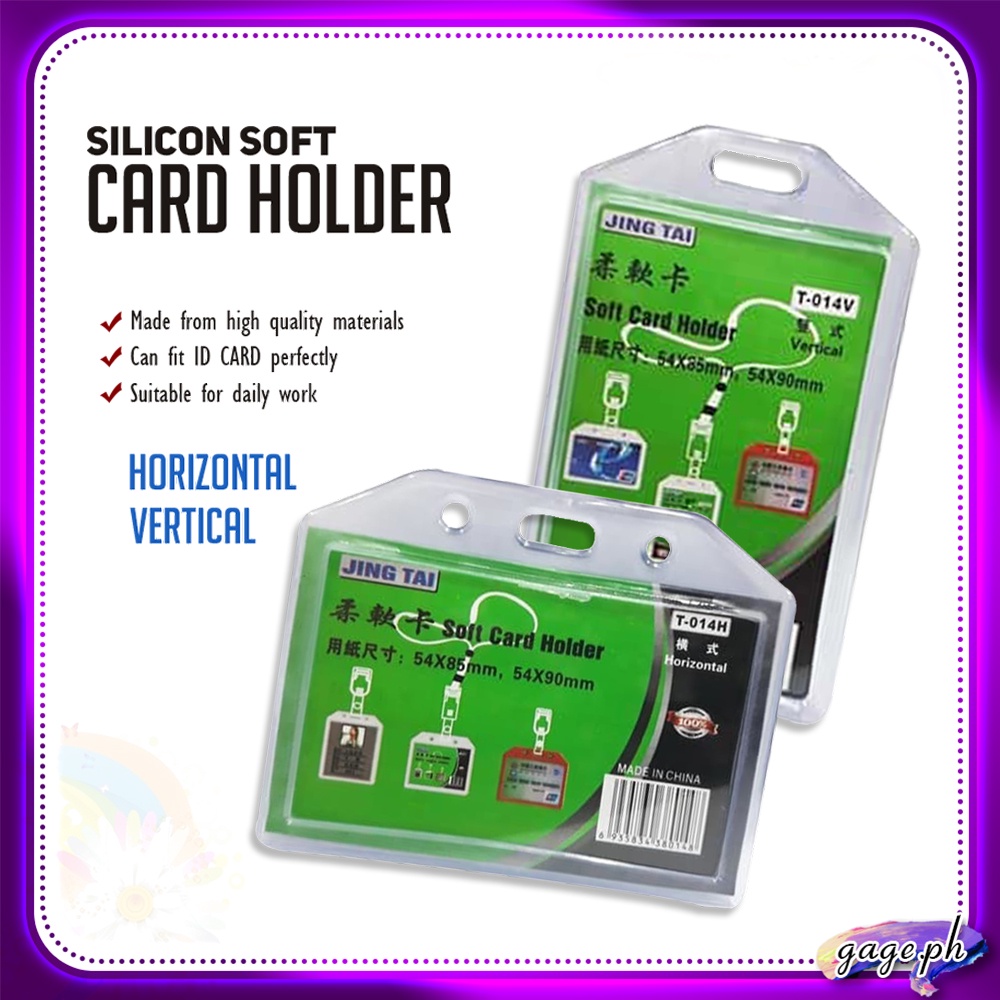 (5-10pcs) JINGTAI Double-Sided Jelly ID Case / ID Holder / ID Protector ...