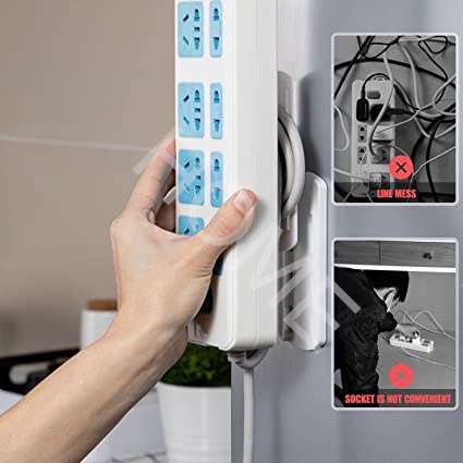 Self Adhesive Power Strip Fixator Punch-Free Wall-Mounted Power Strip ...