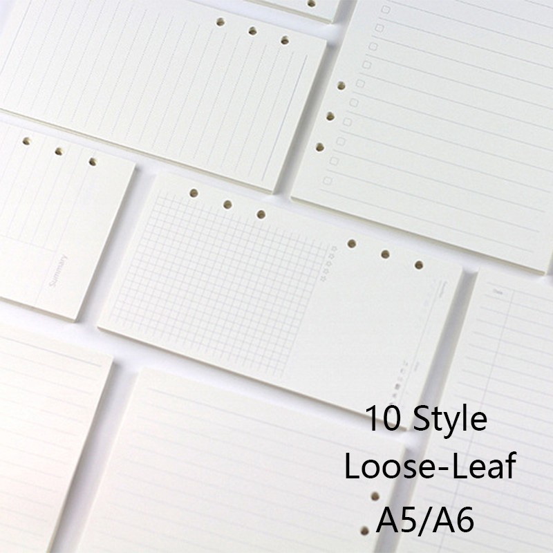 45 Sheets A5/A6 Loose Leaf 6 Holes Inner Page Filler Paper | Shopee ...