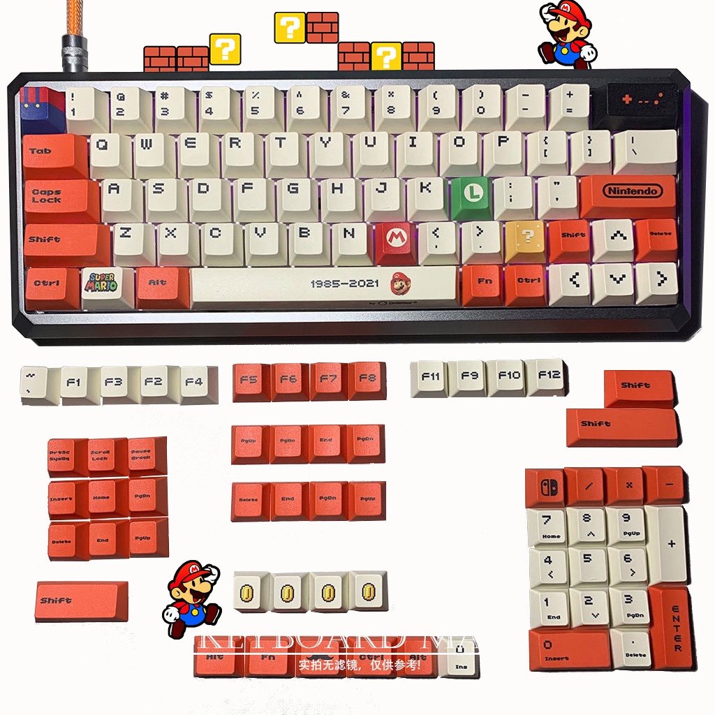 Mario Theme Keycap PBT Thermal Sublimation Cherry profile 120 Key ...