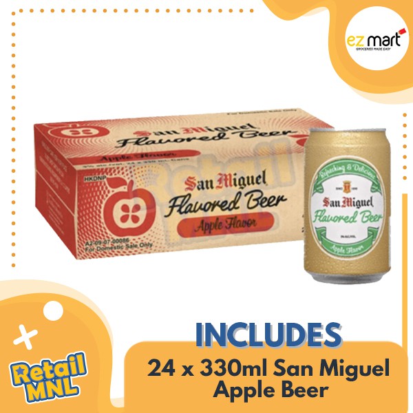 Retailmnl San Miguel Flavored Beer Apple 330 mL Can Case of 24 | Shopee ...