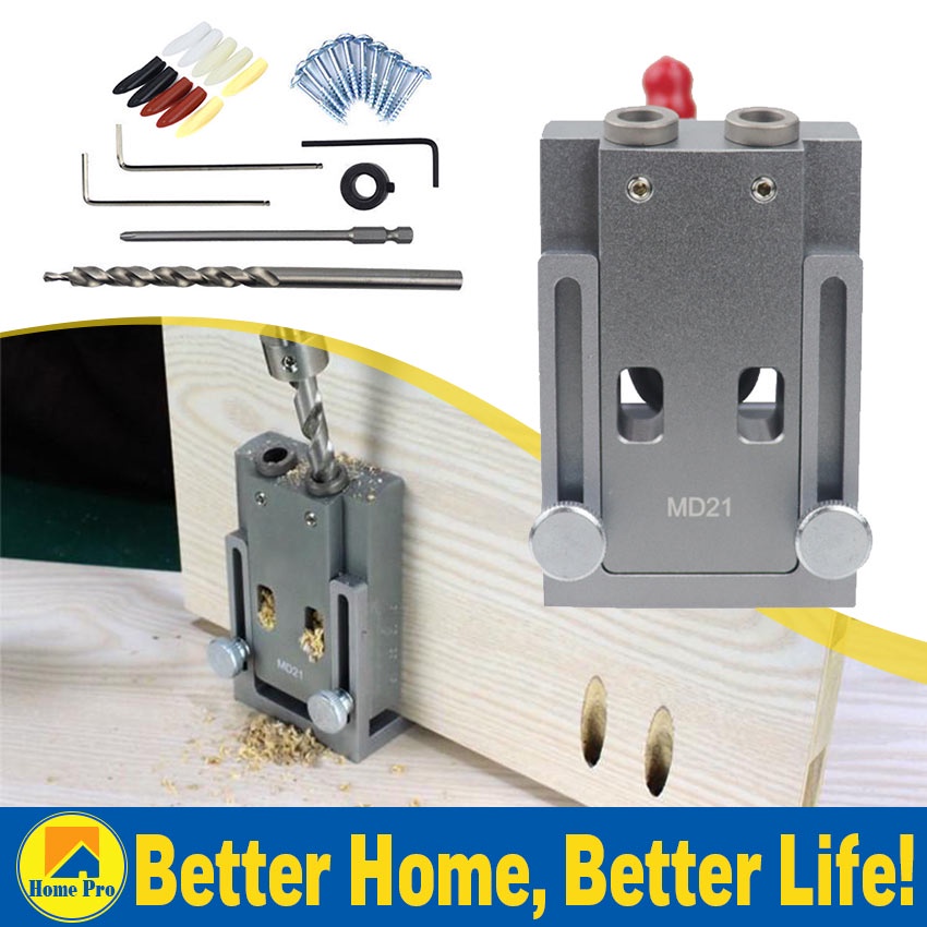 Aluminum Hole Locator Kit Pocket Hole Jig Kit Fast Clamping Push-pull ...