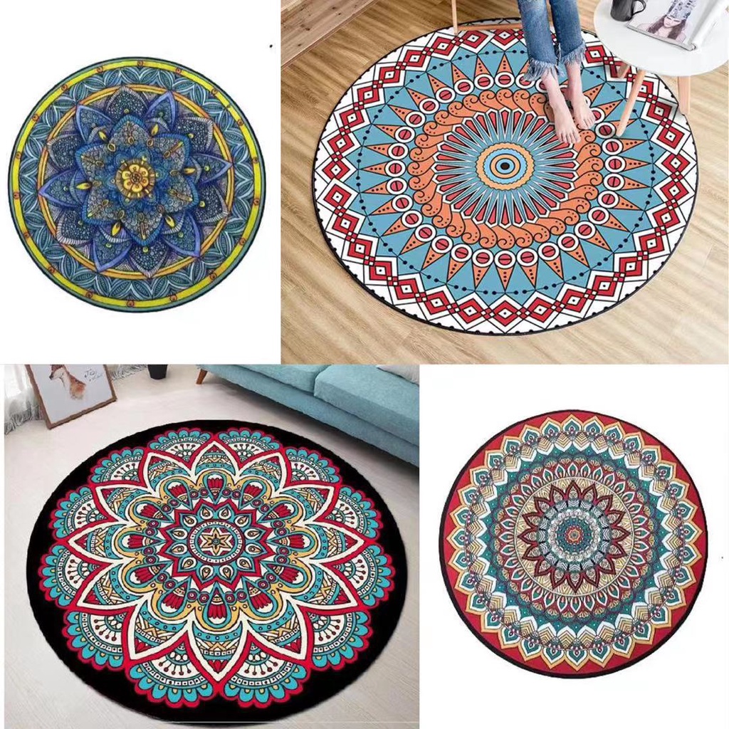 abbc.ph 3D Round Rug Bohemian for home Living Room, Bedroom and Kitchen ...