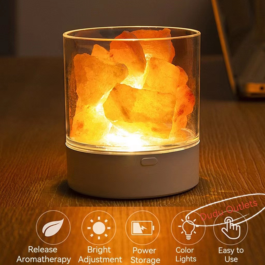 Rechargeable Romantic Himalayan Crystal Salt Lamp, Aroma Therapy Salt ...