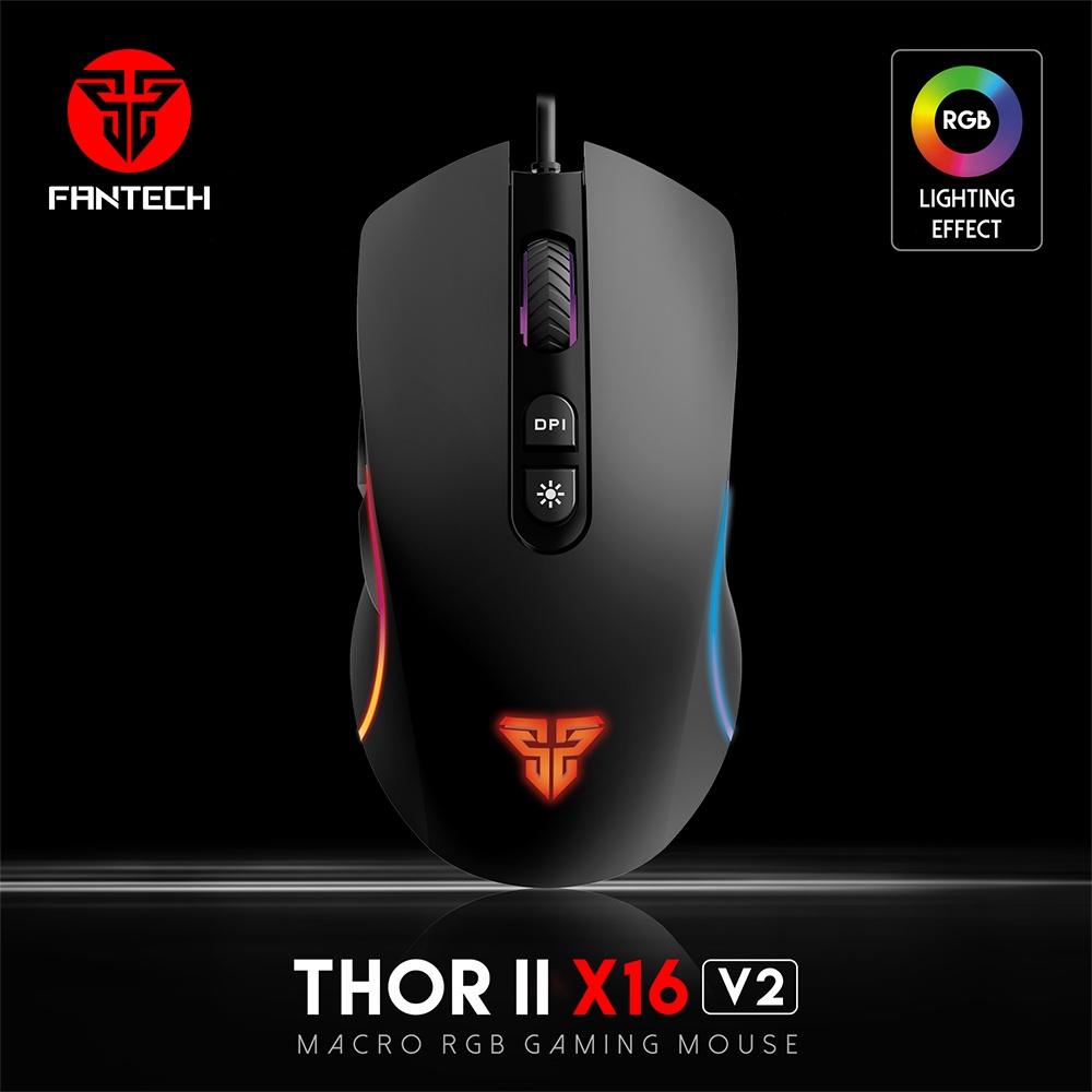 Fantech THOR II X16 V2 Programmable Macro RGB Gaming Mouse for laptop ...