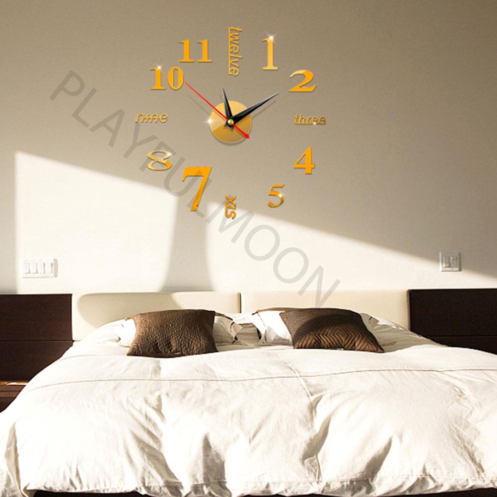 PFM Digits Wall Clock Stickers Crafts Mirror Clock | Shopee Philippines