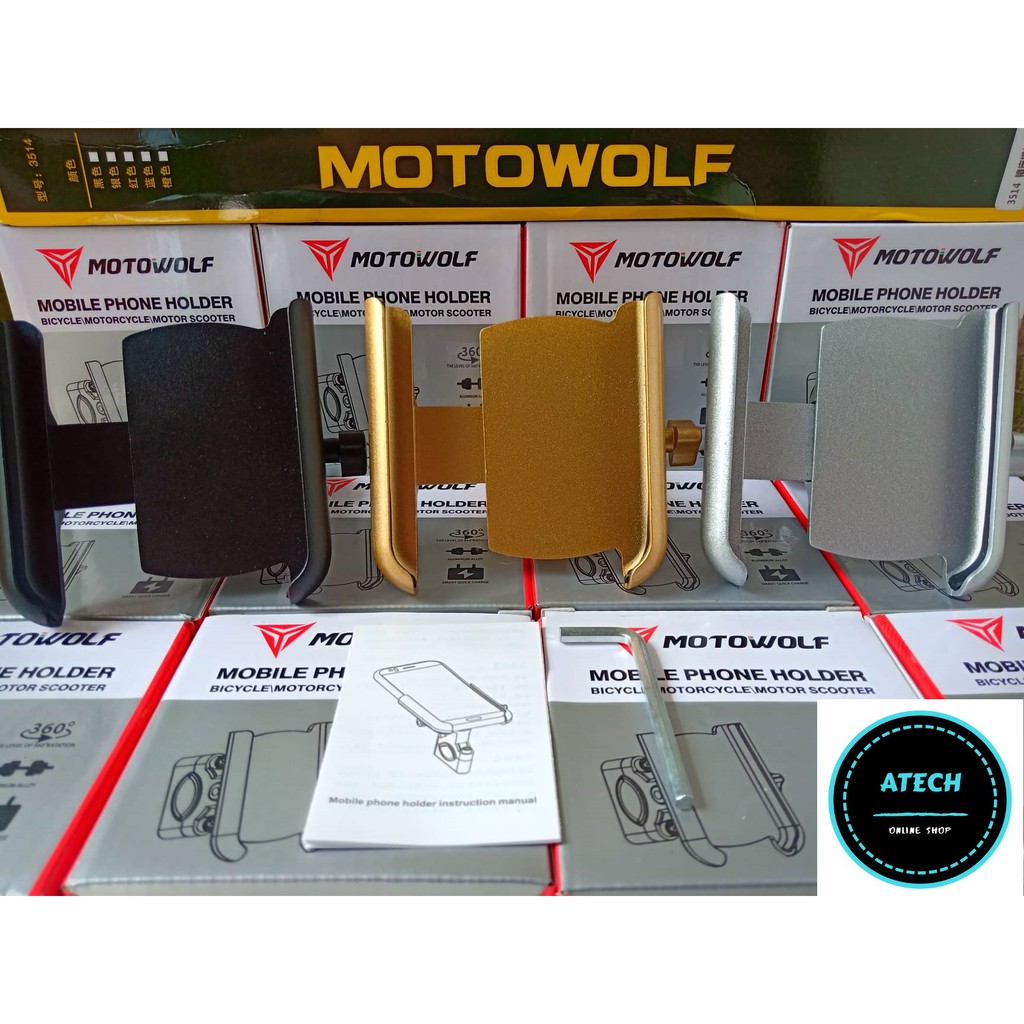 SALE! Original Motowolf Clamp V2 Phone Holder For Motorcycle | Shopee ...