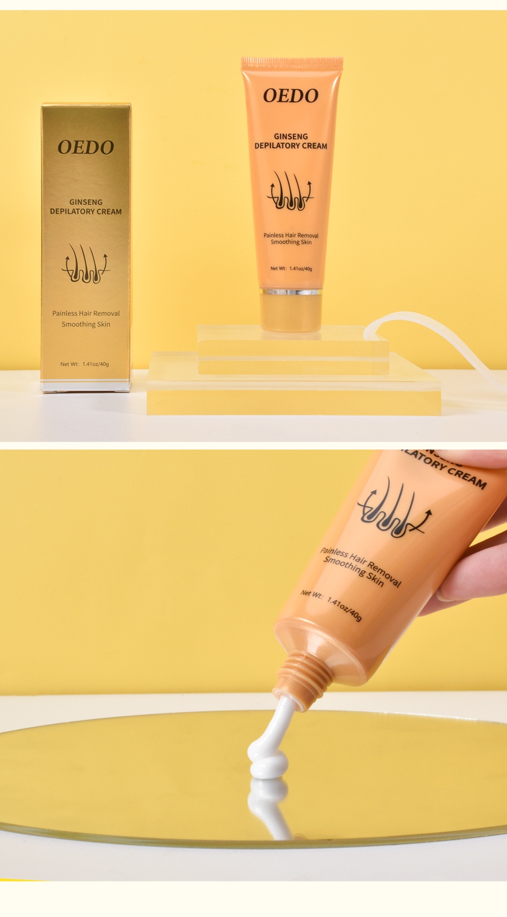 OEDO Ginseng Body Hair Removal Cream Painless for Men And Women Hand ...