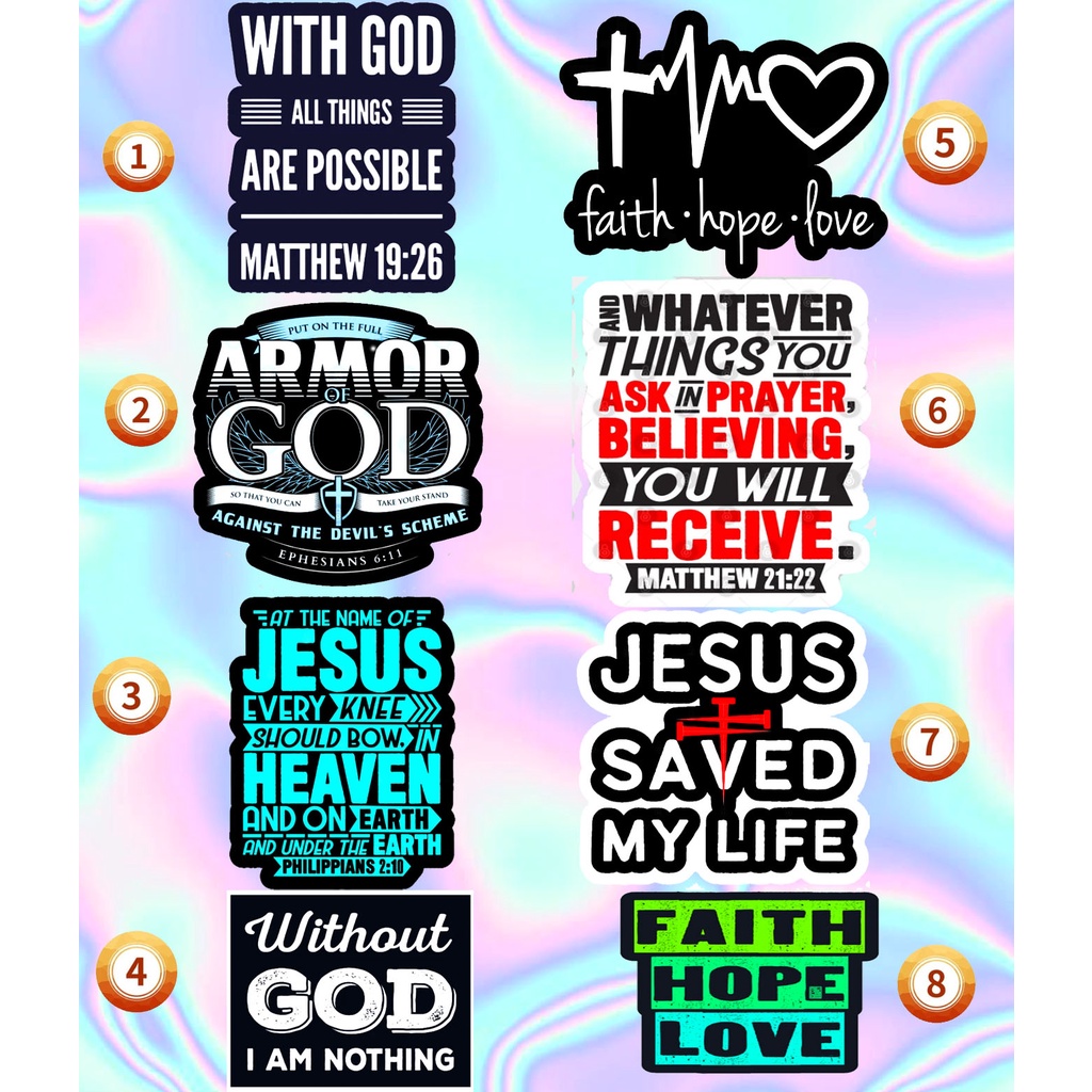 Bible verse Sticker Motorcycle Sticker Vinyl Decals Famous Inspired ...
