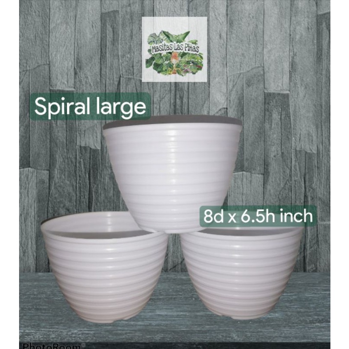 SPIRAL POT LARGE (WHITE/BLACK) | Shopee Philippines