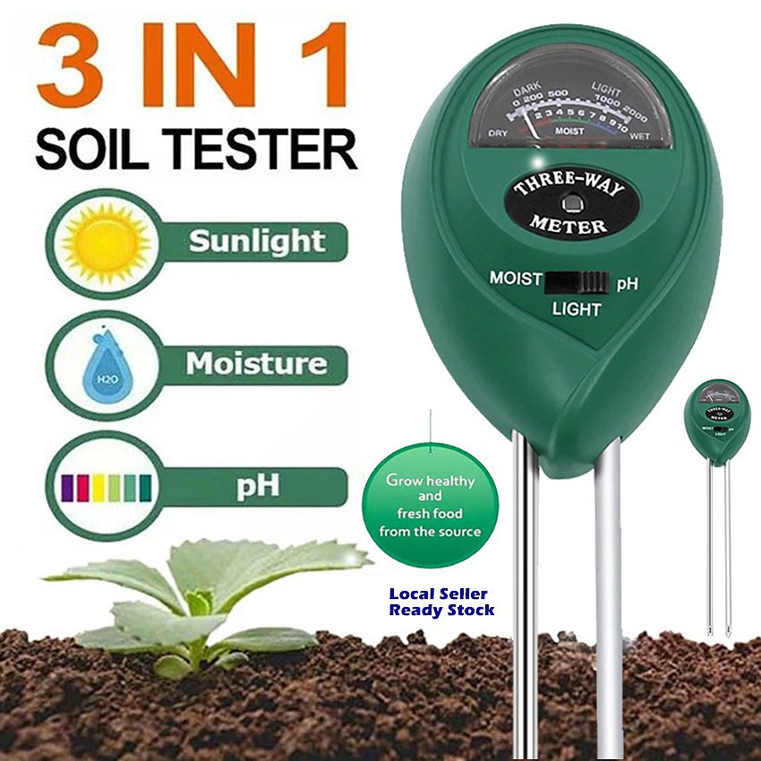 Digital Tester 3 in1 Soil Moisture Sunlight PH Meter Tester for Soil ...