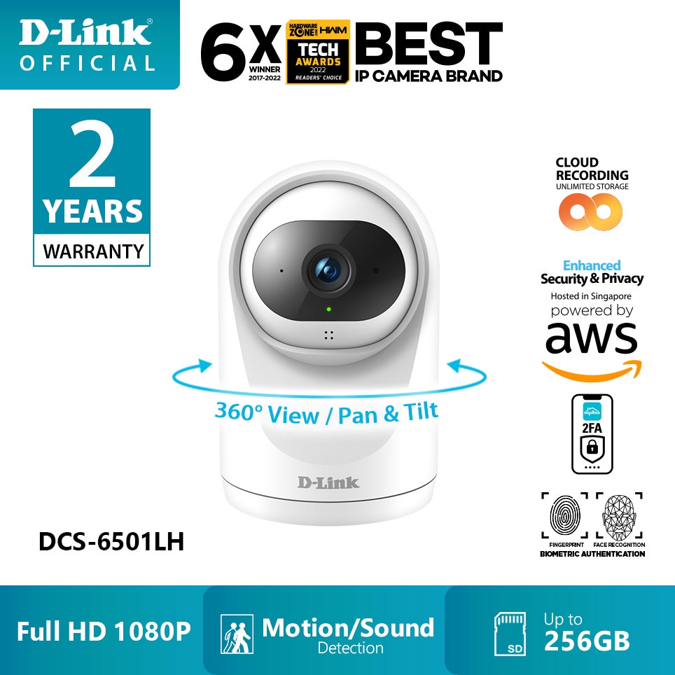 D-Link DCS-6501LH Compact Full HD Pan & Tilt Wi-Fi Camera | Shopee ...