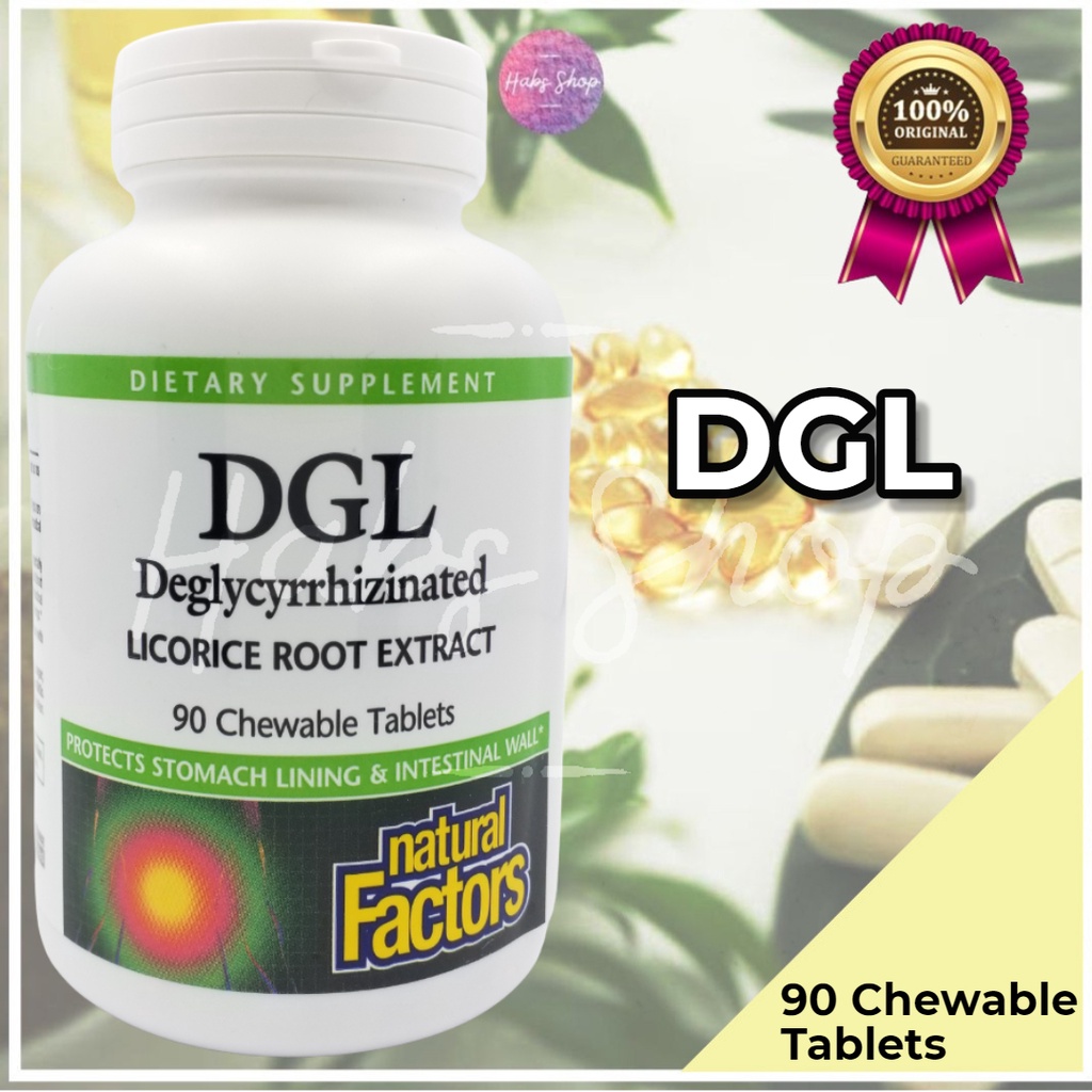 Natural Factors DGL Deglycyrrhizinated Licorice Root Extract 90 ...
