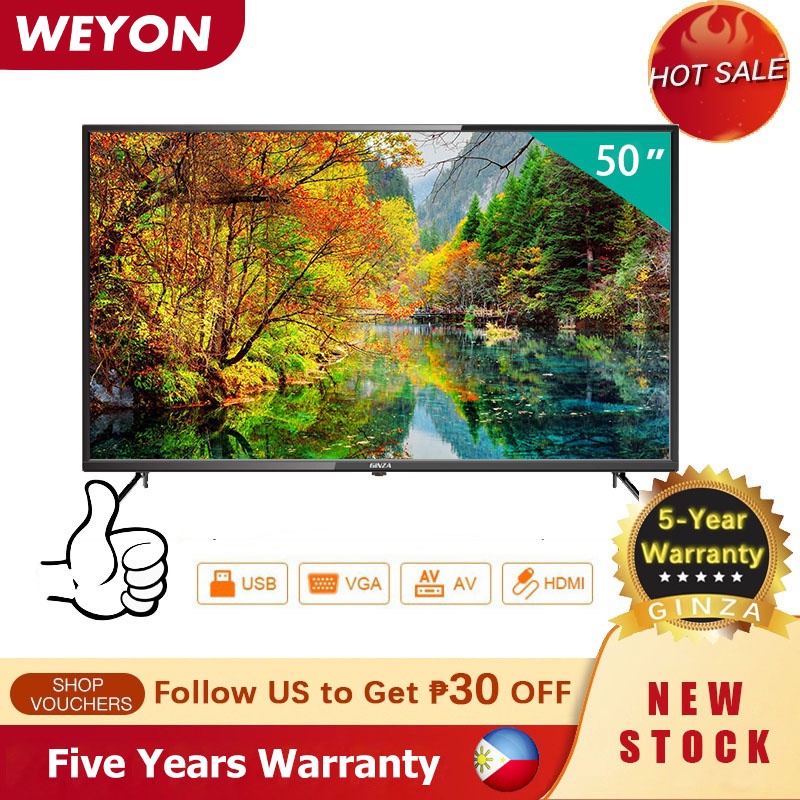 GINZA TV 50 inches 55 60 inch Smart TV HD 16:9 1080p 60Hz Wide Display ...