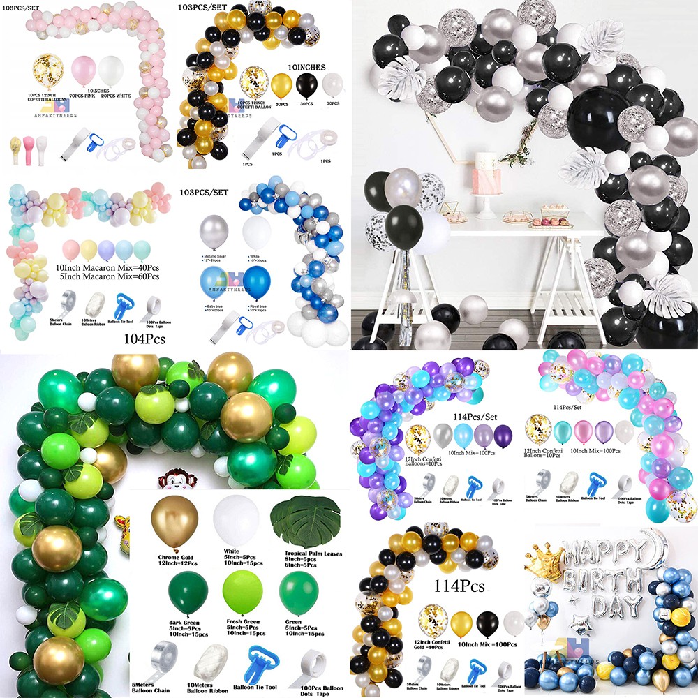 Balloons Set DIY Garland Arch Kit Wedding Birthday Party Wall Backdrop ...