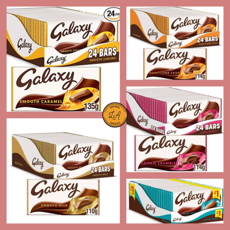 Galaxy by Box 24pcs Smooth Milk , Salted Caramel , Cookie Crumble ...