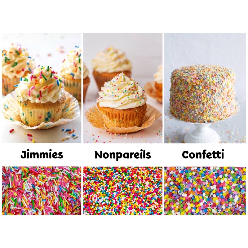 1 kilo edible candy metallic vermicelli jimmies confetti nonpareils ...