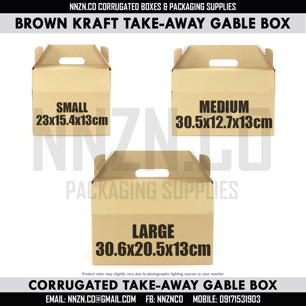 NNZN Corrugated Gable Box Take Away Box Take Out Box Lechon Box Donut ...