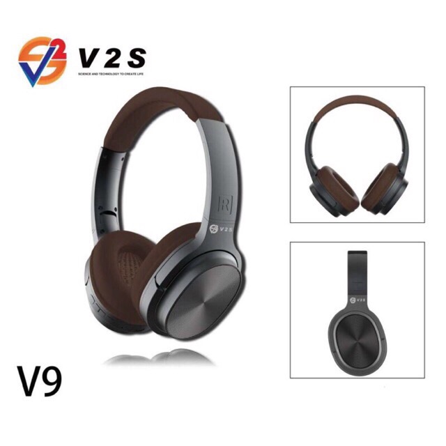 V2S V9 wireless Bluetooth Extra super bass stereo headphone with AUX ...