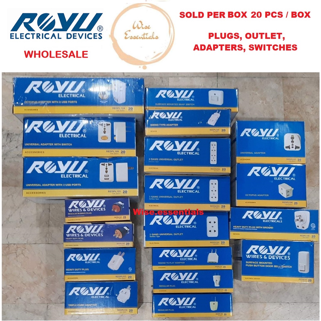 ROYU Wholesale PLUGS, OUTLETS, ADAPTER, SWITCHES | Shopee Philippines