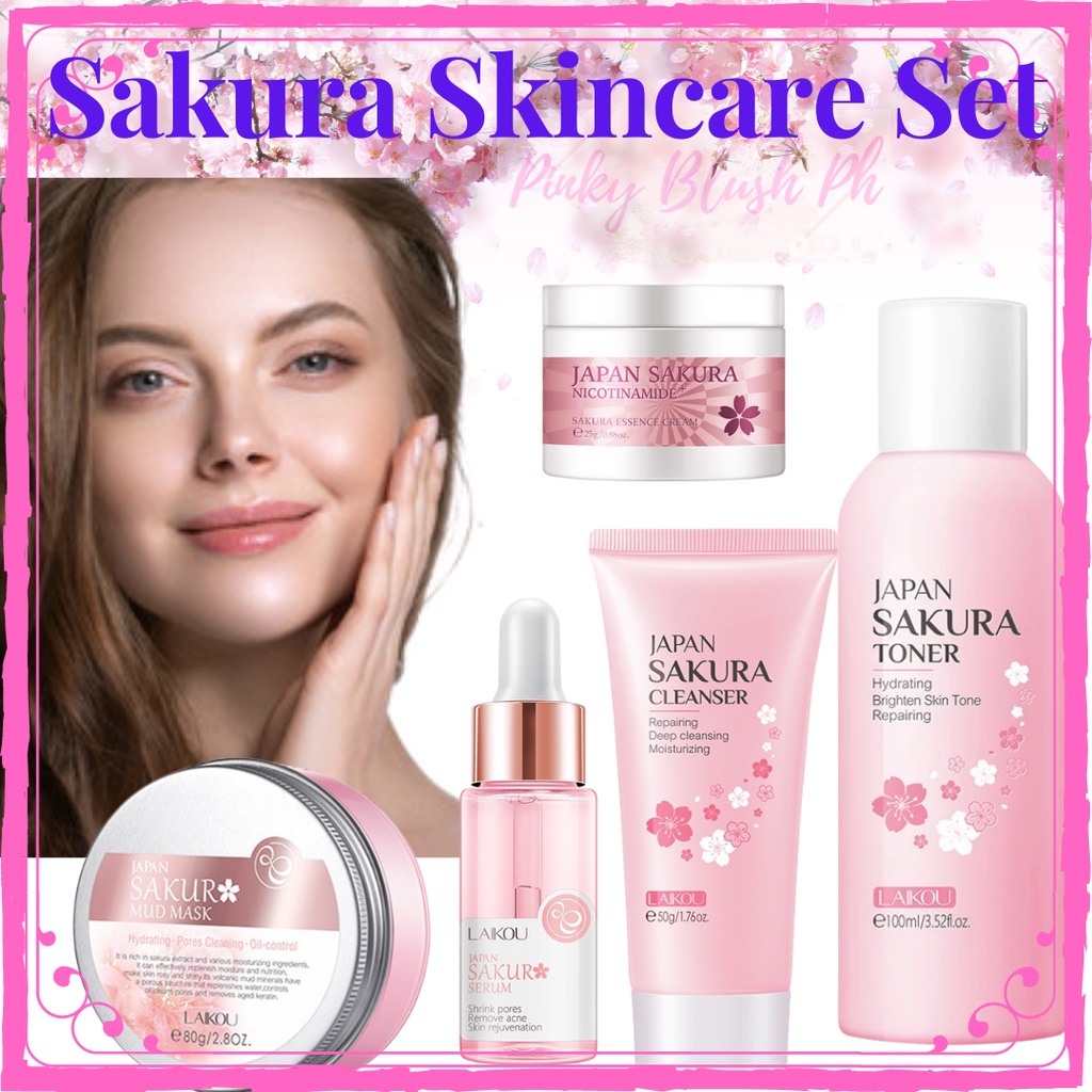 Japan Sakura Skin Care Set Whitening Set Exfoliating Shrink pores Acne ...