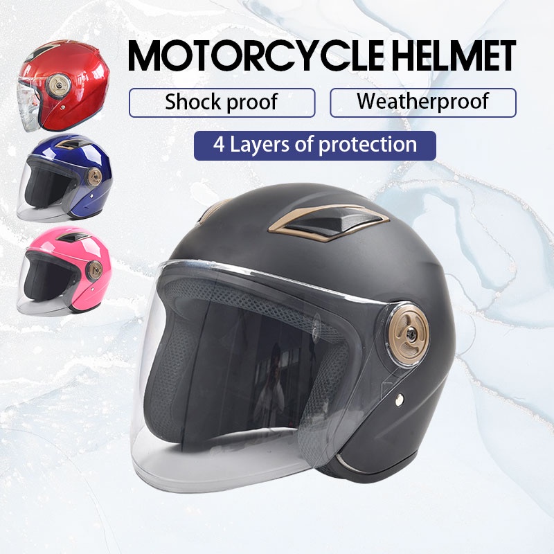 General Purpose Motorcycle Half Face Helmet Dual Visor Helmet Motor For ...