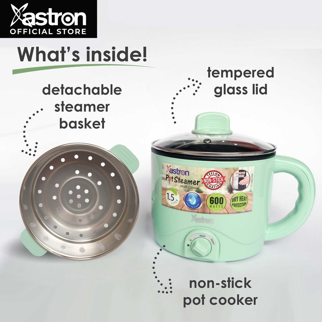 ASTRON Original Pot Steamer and Multi Cooker 1.5L 600W Electric Cooker ...