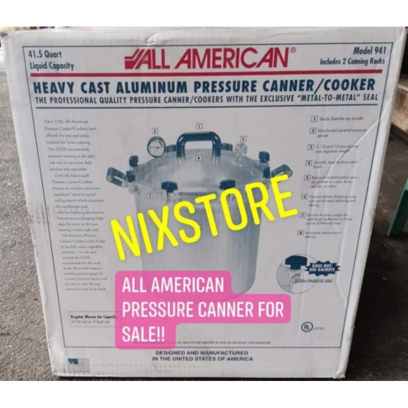 All American 41.5qtz Pressure Cooker / Canner / Sealer #941 | Shopee ...