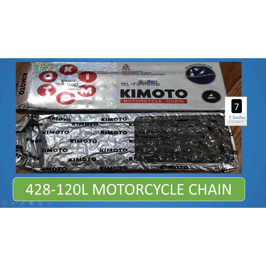 Motorcycle Chain 428 x 120L Kimoto | Shopee Philippines