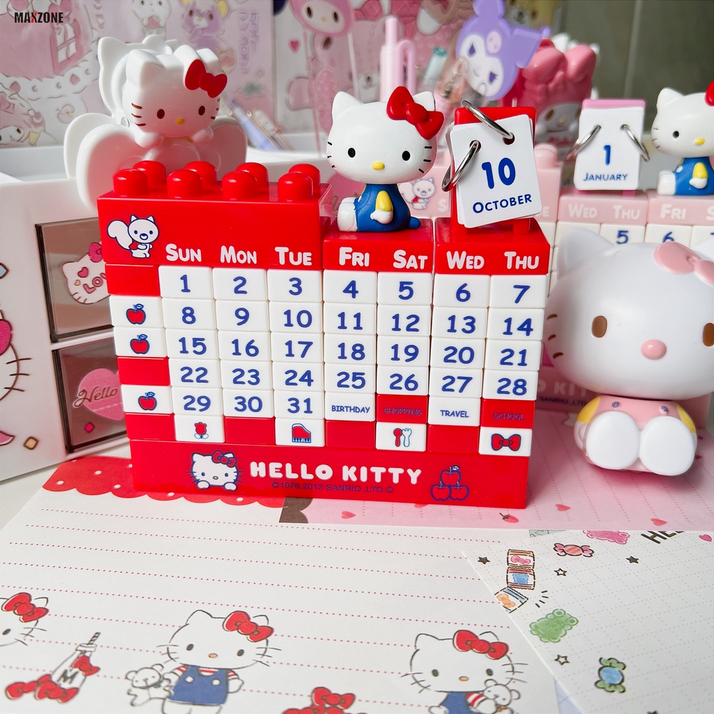 MAXZONE Sanrio Cartoon Kawaii Kuromi Kitty Creative Desk Calendar Cute ...