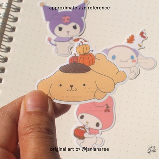Cottagecore Sanrio Matte Sticker Set (Tags: cinnamoroll pompompurin ...