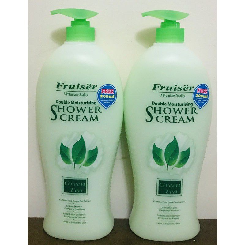 FRUISER DOUBLE MOISTURISING SHOWER CREAM PREMIUM QUALITY GREEN TEA 1.2 ...