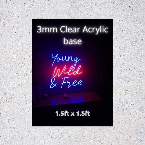 Customized Neon Design 1.5ftx1.5ft with clear acrylic based neon Led ...