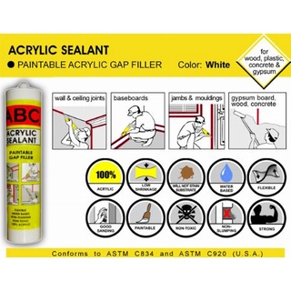 ABC Acrylic Sealant (Paintable Gap Filler) 300ml White | Shopee Philippines