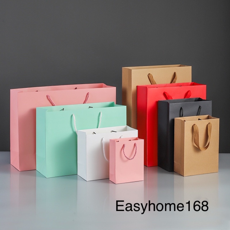 PH Based Premium Black/Pink Paper bag with handle rope horizontal ...