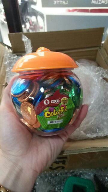 COCO Chocolate Colorful Coin Jar 100Pcs | Shopee Philippines