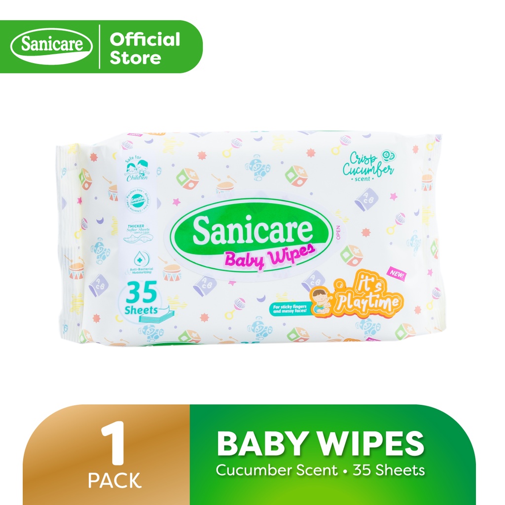 Sanicare It's Playtime Baby Wipes 35 Sheets (1 Pack) | Shopee Philippines
