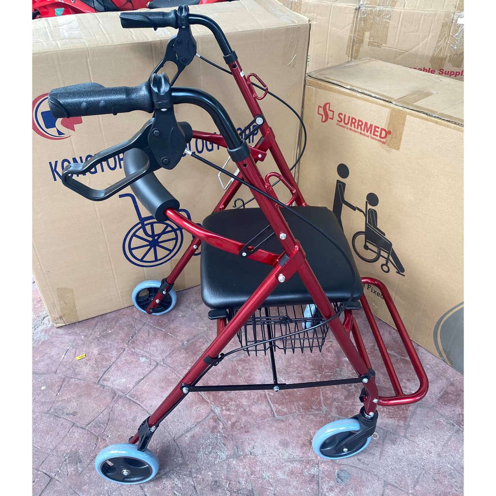 ADULT WALKER ROLLATOR WITHOUT FOOTREST (4 WHEELS) | Shopee Philippines