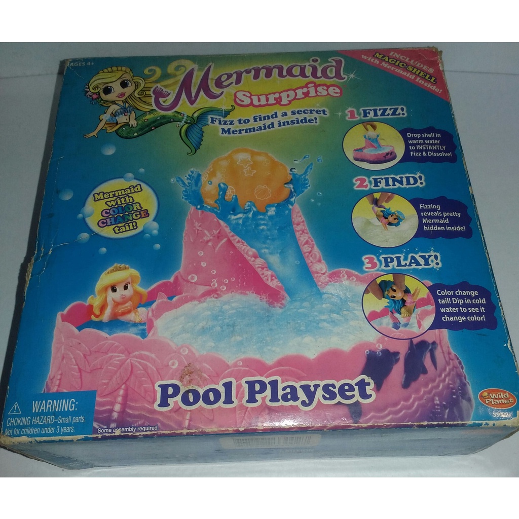 Cute and Adorable Pink Blue Mermaid Surprise Pool Playset For Children ...