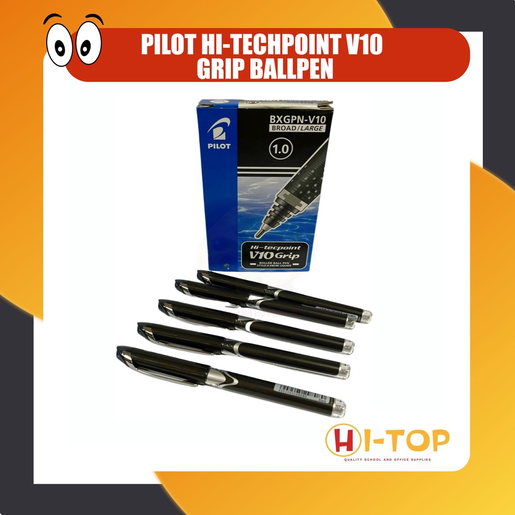 Pilot HI-Techpoint V10 (RT) Roller Ball Pen (Black)/ Pilot HI Techpoint ...