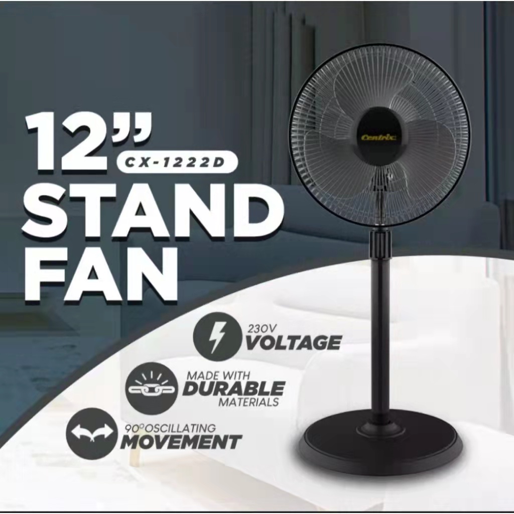 CENTRIX "12 INCHES" DURABLE MATERIALS THREE SPEED CONTROL STAND FAN ...